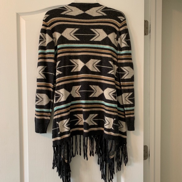Angie | Sweaters | Angie Wool Blend Open Front Tribal Print Cardigan ...